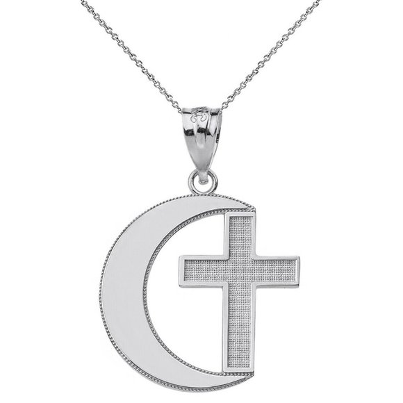Element Shine | Jewelry | 925 Sterling Silver Crescent Moon Cross ...